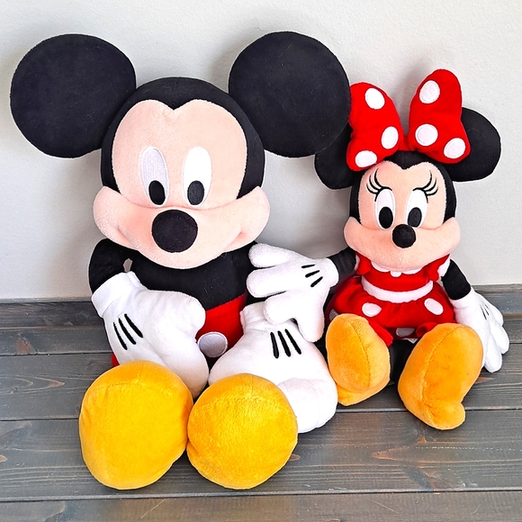 Disney | Toys | Disney Large Mickey Disney Medium Minnie Mouse Plush Toy Animals | Poshmark